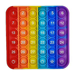 Sensory Pop Toy | Learn Alphabets Letters, Numbers, Colors, Shapes | Great for Special Needs Learning | Fun Colorful Design | Non-Toxic Washable Hygienic Silicone | 2 Pack