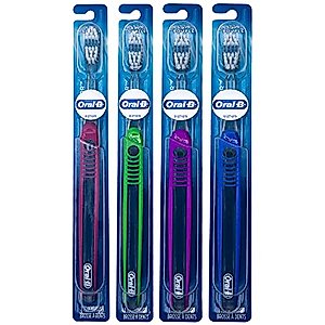 Oral-B Indicator Toothbrushes 35, Compact Soft (Colors Vary) - Pack of 4