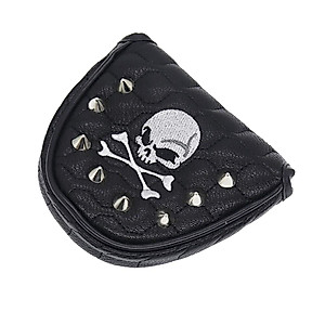 HISTAR Black Skull Mallet Putter Cover Headcover for Scotty Cameron Odyssey
