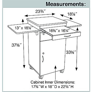 Luxor WPSDD3 Wood Multimedia Workstation Cart, 38 inches High; Durable Black/Gray Laminate Finish