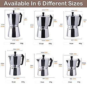 DITOSH 2 Cup Aluminum Espresso Stovetop Coffeemaker Percolator Italian Coffee Maker Moka Express Classic Cafe Maker for Italian and Cuban Café Brewing Greca Coffee Maker 100ml 3.3oz