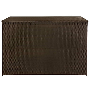 TIFITGO Asomie Patio Storage Box Brown 59"x39.4"x39.4" Poly Rattan Indoor stockage bin home chest house tank Outdoor Furniture Outdoor Storage Boxes US Stock Fast Shipment Black