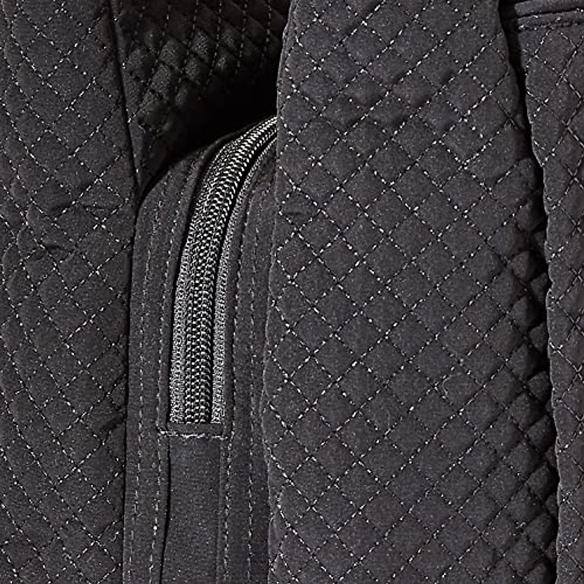 Vera Bradley Women's Microfiber Multi-Compartment Shoulder Satchel Purse, Classic Black, One Size