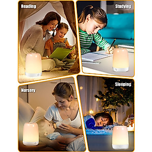 Night Light for Kids, Baby Night Light with Touch Control & Dimmable Warm Light, 5 Colors Changing Nursery Night Light, USB Rechargeable Bedside Lamp for Breastfeeding Toddlers Boys Girls Bedroom