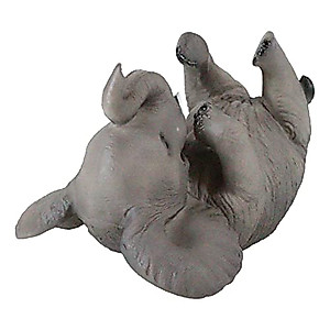 Ebros Kitchen Decor Playful Safari Elephant Wine Bottle Holder Figurine Animal Savanna Oil Wine Valet Storage with Pachyderm Elephant Theme