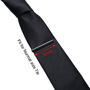 HONEY BEAR Mens Tie Clip Bar for Normal Size Steel Business Wedding Gift 5.4cm Black