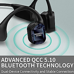 MAIRDI Bone Conduction Headphone Bluetooth 5.3 - Open Ear Sport Headphones Wireless with AI Noise Canceling Microphone, 8H Hours Playtime, Headset Waterproof for Running Workouts Driving