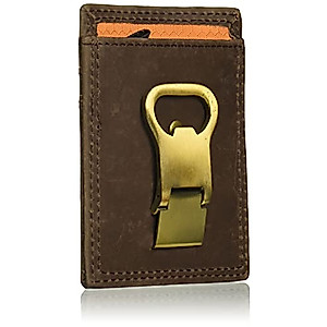 Timberland PRO Men's Leather Front Pocket Wallet with Money Clip Accessory, Dark Brown, One Size