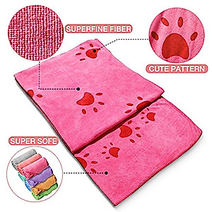8 Pcs 55 x 28 Inches Dog Towels Pet Bath Drying Towels Absorbent Microfiber Soft Beach Towels for Small Medium Large Cat Puppy Shower Cleaning Accessories, 8 Colors