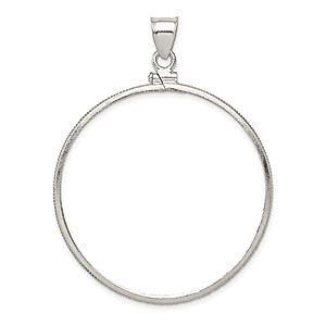 Sterling Silver 40.6 x 3.1mm Screw Top Coin Polished Bezel Pendant 40.6mm 3.1mm style QBP8