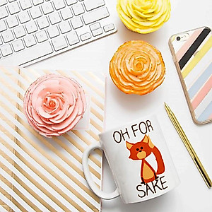 OKSANO Mug for Women Coffee Mug, Fox Coffee Mug Novelty Mug Cute Novelty Cup Funny White Mug, Coffee Ceramic Mug, Lovers Coffee Mug Fox Mug Christmas Valentine's Day Gifts