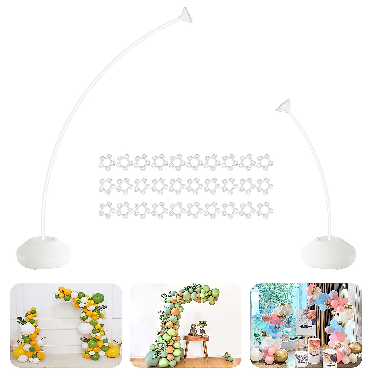 Balloon Arch Kit - Free Bending Shape,8.2ft & 5ft Balloon Column Stand Independent Suspended Standing, 13" Water-Filled Base - Ideal for Weddings, Baby Showers, and Birthday Parties (8.2ft & 5ft)