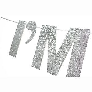 I'm 30 Silver Glitter Birthday Banner Perfect for Funny 30th Birthday Gift Thirty Years Old Bday Party Decorations