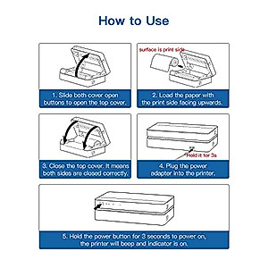 POLONO Thermal Printer, 8.5 x 11 US Letter Size Thermal Printing Paper Compatible with FT800 Wireless Printer, No Ink No Toner Compact Printer for Home Use, Office
