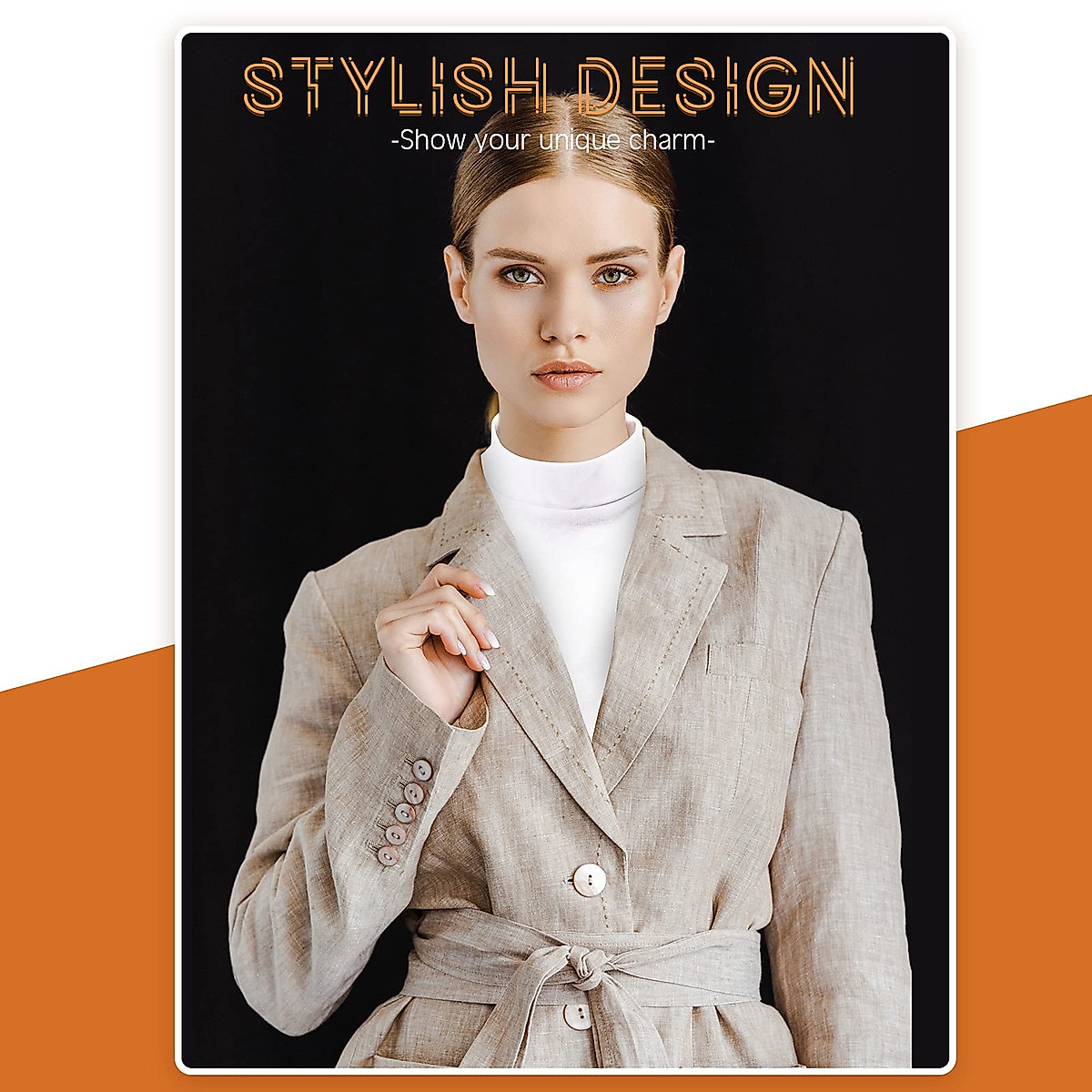 Fake Turtleneck Dickey Detachable Collars Set Half Top Mock Blouse Collar for Women Men (Navy, Khaki, White, Dark Gray, Black,5 Pieces)