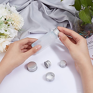 BENECREAT 64 Pcs Aluminum Caps Top Spiral Caps Flat Round Aluminum Caps Aluminum Cans Spiral Tops for Refillable Bottles Replacement Caps Inner Diameter: 17.5/20/23.5/28 mm