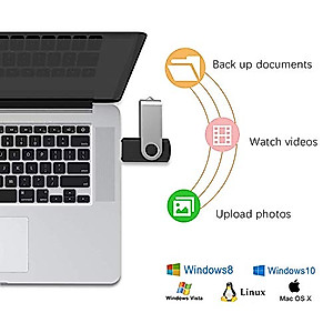 50 Pack 8G USB Flash Drives, MONGERY USB 2.0 Memory Stick Swivel Thumb Drives Jump Drive for PC Laptop Computer(8G, 50Pack)