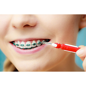 Interdental Proxy Brush Go-Betweens Interdental Brushes, Angle Cleaner, Tight - Assorted Size, Vivid NovoClean - Pack of 40