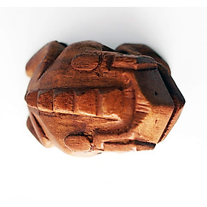 Guiro Percussion Musical Instruments Wooden 3 Piece, Set of 3 Natural Wood Güiro Frog 10-8-5 cm.