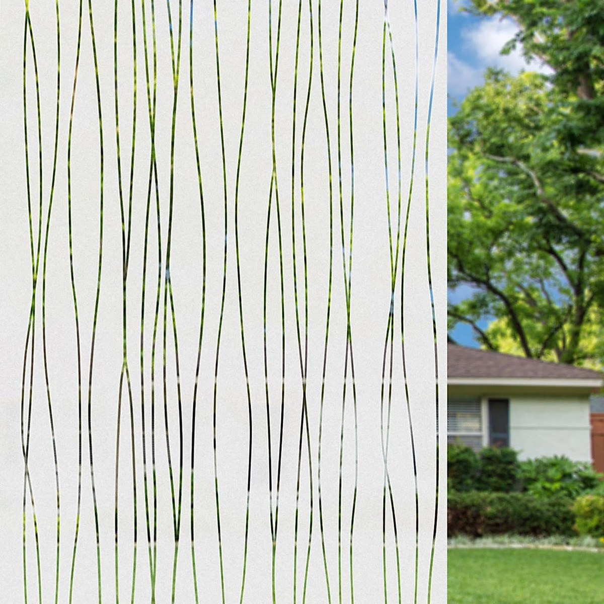 Finnez Window Film Privacy and Light Protection Sticker Film Frosted Look Static Cling for Home Office 11.8'' x 78.7''