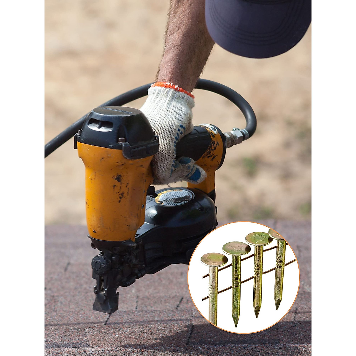 Sadnyy 600 Count Coil Roofing Nails 3/4-1-1/4 in 15 Degree Coil Roofing Nails Stainless Steel Siding Nails with Smooth Ring Shank for Roof Lathing Sheathing Material (3/4 inch x 0.12 inch)