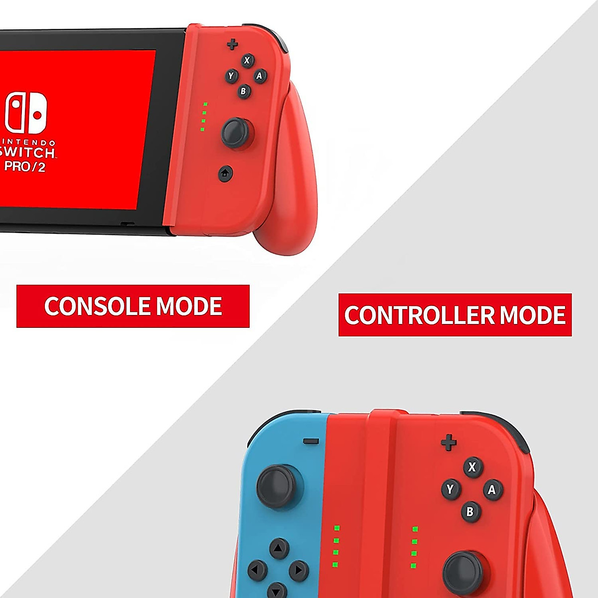 Switch Joycons Detchable Grip Compatible with Nintendo Switch/Switch OLED JoyCons Controllers,Nintendo switch accessories-Red