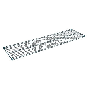 Restaurantware - Shelves ONLY: RW Base 18 x 72 x 1.5 Inch Epoxy Shelves, 4 NSF Certified Wire Shelves - Shelving Posts Sold Separately, with 32 Split Sleeves, Green Steel Shelves, Does Not Corrode