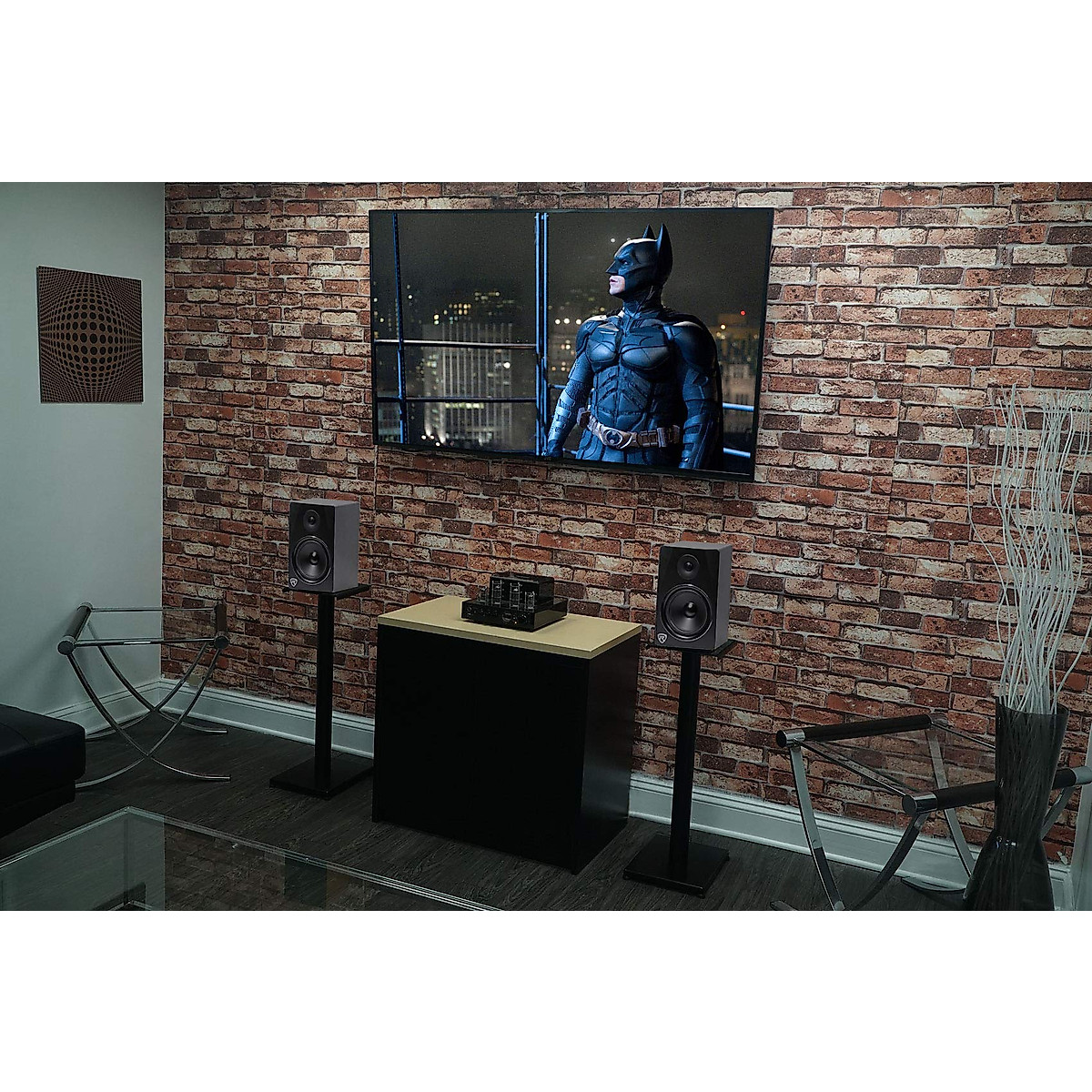 Rockville Pair RS29B 29" Steel Bookshelf Speaker and Studio Monitor Stands-Black V2