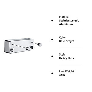 JOOM Retractable Clothesline Indoor Double Clothes Lines retracting | Heavy Duty for Drying Laundry line Outdoor|Wall Mounted Stainless Steel 13.8Feet Two line (Blue Grey)