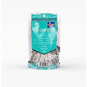 TickledPet Dog Training Treats - Icelandic Wild Caught Cod - Dehydrated Dog Treats, Fresh Fish Icelandic Dog Treats Single Ingredient Grain Free Chews Omega-3s 6 oz, Fresh Fish Cod Skin Dog Treats