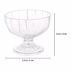 Beavorty 2pcs ice cream cup dessert cup container with lid footed trifle cups yogurt bowl Festival Cocktail Cup glass containers kids glasses Drinking Goblet child porridge cup plastic mini