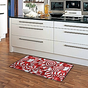 Krafig Christmas Candy Kitchen Rug Non Slip Washable Anti Fatigue Kitchen Mats Runners Floor Comfort Mat Area Rug Carpet for Kitchen Living Room Bathroom Laundry Room Entryway 39x20 Inch