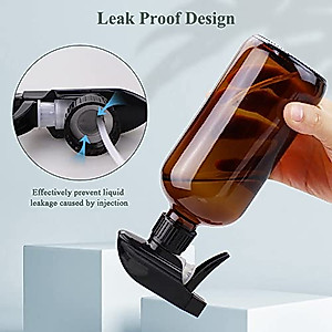 2 Pack Black Trigger Sprayers Replacement Spray Nozzles with Mist Stream Sprayer for 8oz/16oz Glass Spray Bottles for Home, Kitchen, Garden and Office