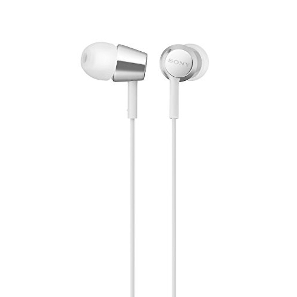 Sony MDREX155AP in-Ear Earbud Headphones/Headset with mic for Phone Call, White (MDR-EX155AP/W)