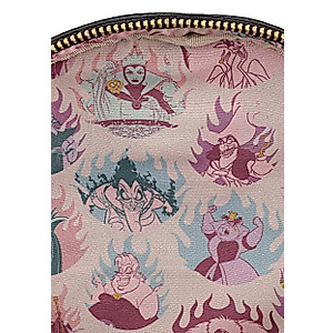 Loungefly Disney Villains Pastel Flames All Over Print Womens Double Strap Shoulder Bag Purse
