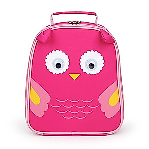 yodo Kids Insulated Lunch Tote Bag with Name Tag, Owl