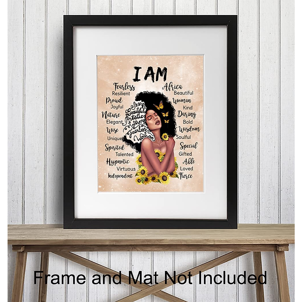 Black Girl Magic Positive Affirmations Wall Art - Black women Women's empowerment Motivational poster - Black Art - Afro African Americans Women - Inspiration Inspirational Wall Art & Decor UNFRAMED