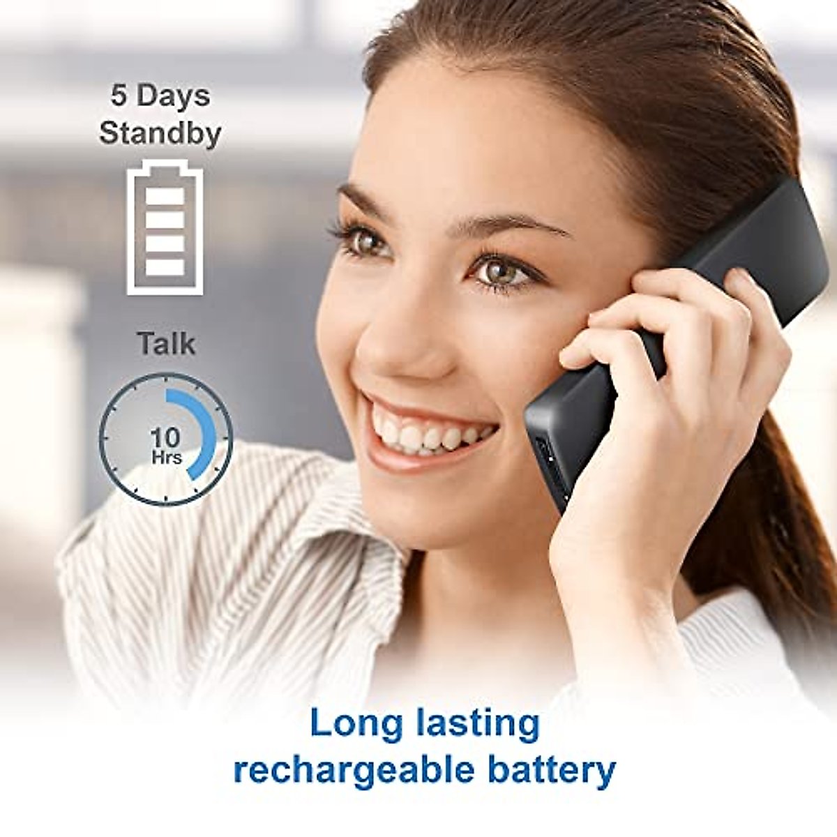 AT&T GL2101-2 DECT 6.0 2-Handset Cordless Home Phone with Call Block, Caller ID, Full-Duplex Handset Speakerphone, 2" White Backlit Display, Lighted Keypad (Graphite & Black)
