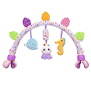 Caterbee Travel Arch Bassinet Toys for Baby Hanging on Stroller, Crib & Pram. Activity Toy bar for Baby Bouncer(Purle)
