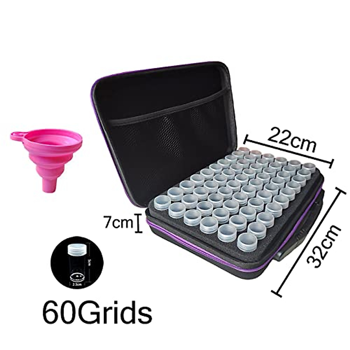 Diamond Painting Storage Containers with 60 Bottles, Small Bead Organizer Accessories Tools Box for Seeds Crafts