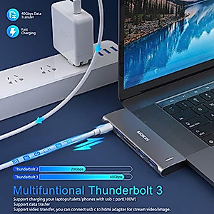 USB C Adapter for MacBook Pro/Air M1 M2 2021 2020 2019 2018,MOKiN USB C Hub MacBook Pro Accessories with 3 USB 3.0 Ports,USB C to SD/TF Card Reader and 100W Thunderbolt 3 PD Port