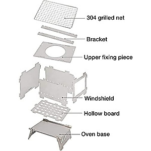 Safety certification Charcoal Grill Barbecue, Portable Stainless Steel Smoker BBQ, Folding Wood Burning Barbecues, Tabletop Grill for Outdoor Garden Cooking Camping Hiking Picnic