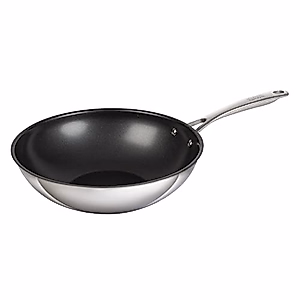 KUHN RIKON Allround Oven-Safe Induction Non-Stick Wok, 24 cm, Stainless Steel, Silver