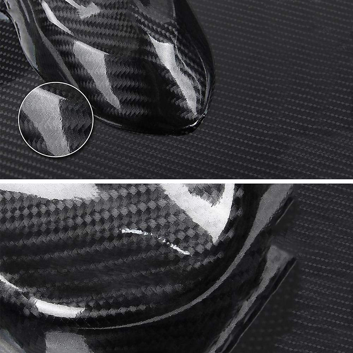 LZLRUN 7D Carbon Fiber High Gloss Vinyl Wrap Sticker with Air Realease Bubble Free Anti-Wrinkle Come with Installation Tool (1FT x 5FT)