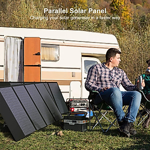 X-DRAGON 140W Foldable Polycrystalline Solar Panel Portable Charger with Parallel Port, with MC-4 for Compatible with Most Portable Power Station, Laptop, Cellphone and Tablet Black