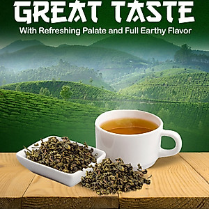 Oolong Loose Leaf Tea in Aesthetic Tea Tin, 70 Cups of Fresh, Smooth Aromatic High Mountain Oolong Tea from Taiwan, Alishan Tea District, For Relaxation, Peace and Health, Long Lasting, Unsweetened