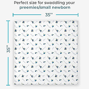 Mila Preemie Boutique Preemie Swaddle (35” x 35”) - Bamboo & Cotton Muslin Swaddle Blanket - Soft Preemie Swaddle Blanket - Neutral Preemie Swaddle Wrap for Small Newborn - Great Gift for Moms…