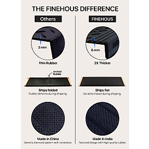 FINEHOUS Rubber Stair Treads Non-Slip Outdoor 48"x10" (4-Pack) – Anti-Slip Step Mat with Nosing