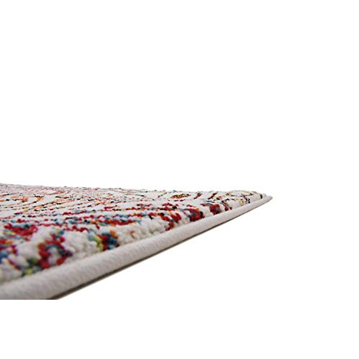 Unique Loom Lyon Collection Colorful Abstract Floral Rainbow Gradient Area Rug, 4 x 6 Feet, Ivory/Pink