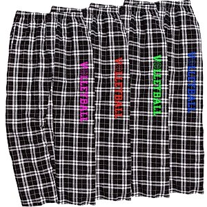 JANT girl Volleyball Black White Lounge Flannel Pant with Pockets (Red, M)